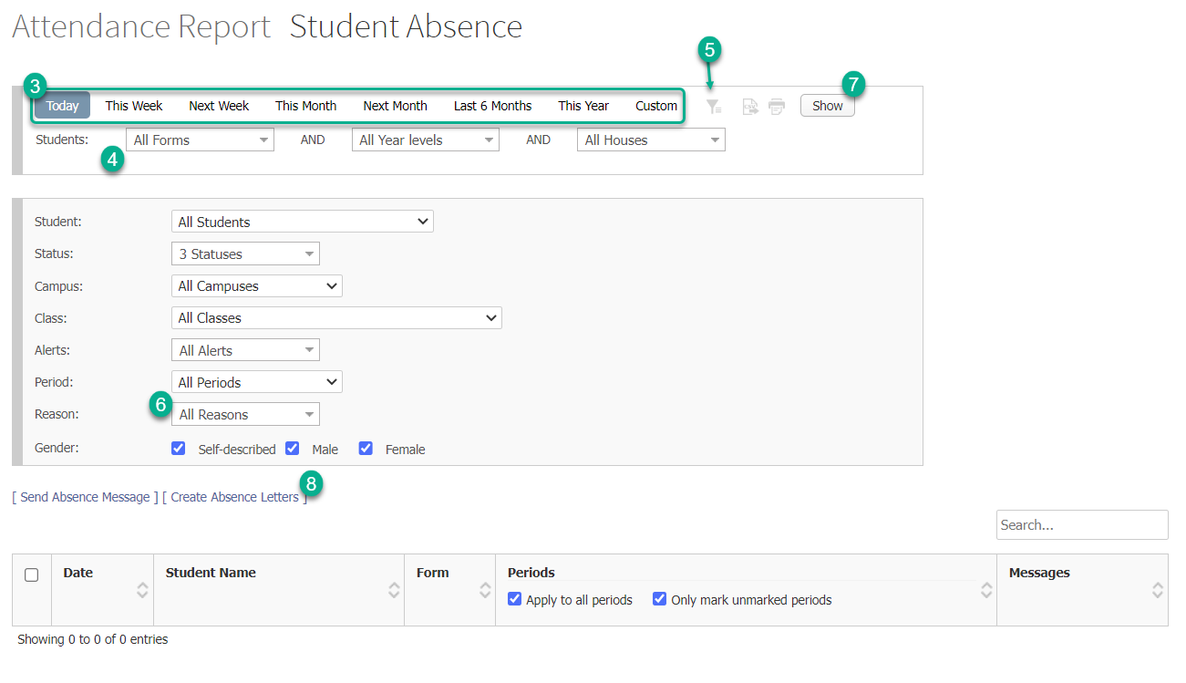 Creating absence letters